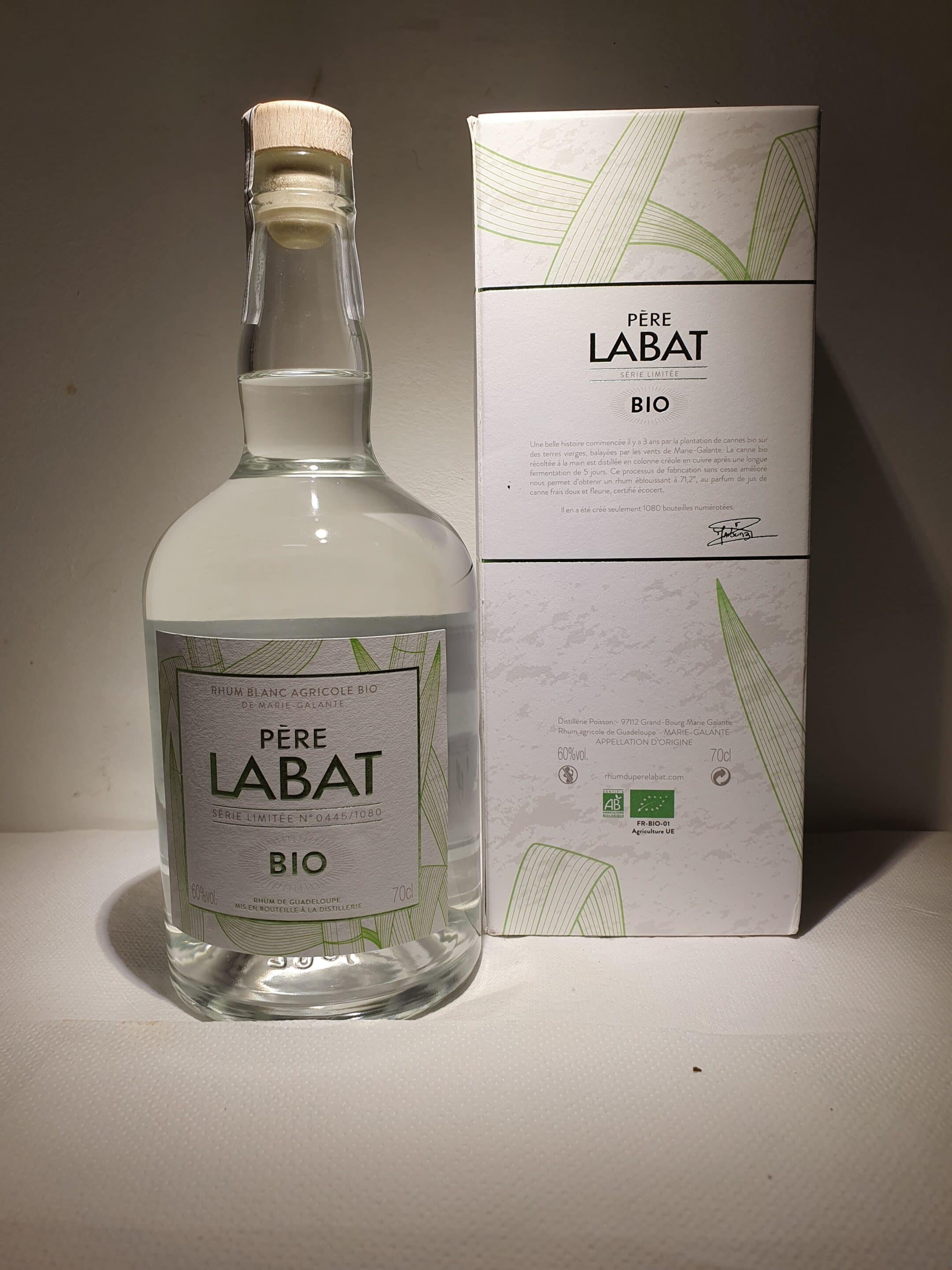 RHUM BLANC PERE LABAT BIO 60° 70 cl - Rhum Caraibes